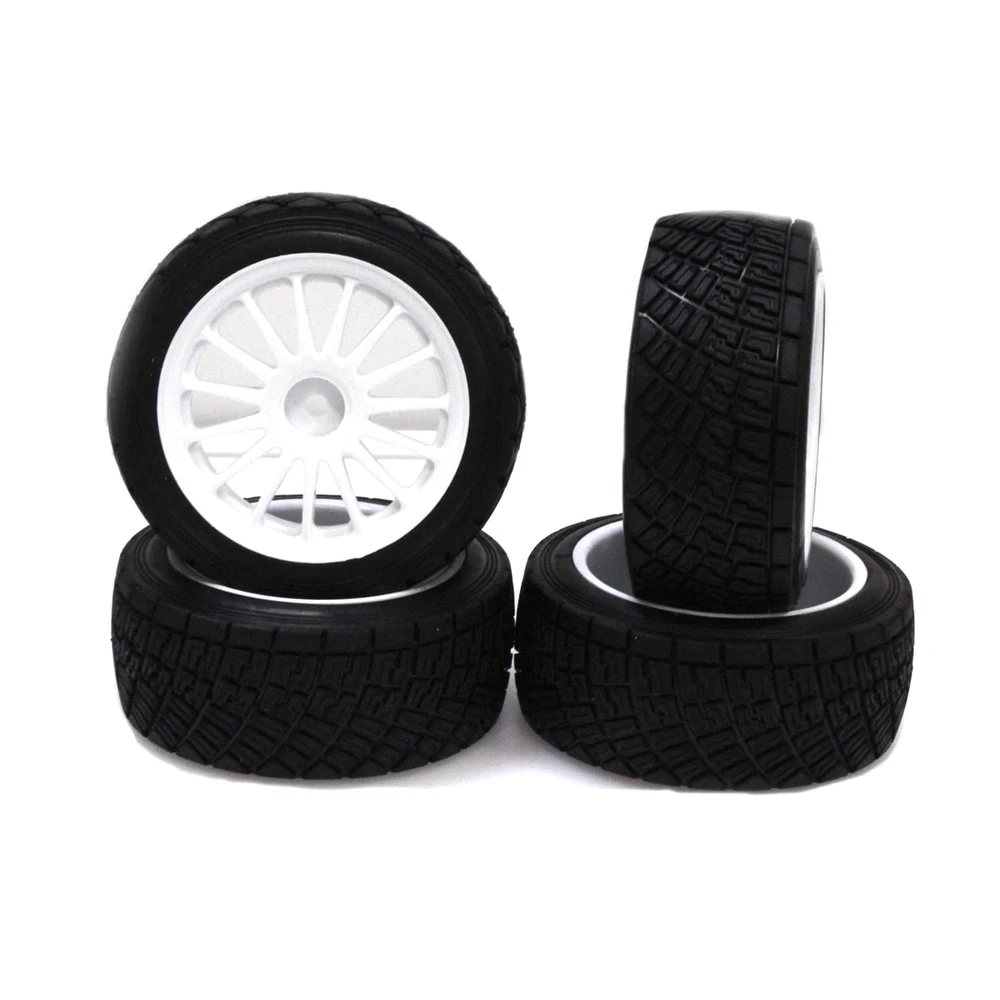 Racer's Edge HPI WR8 Rally Off-Road Tires w/ Flower Line White Wheels ...