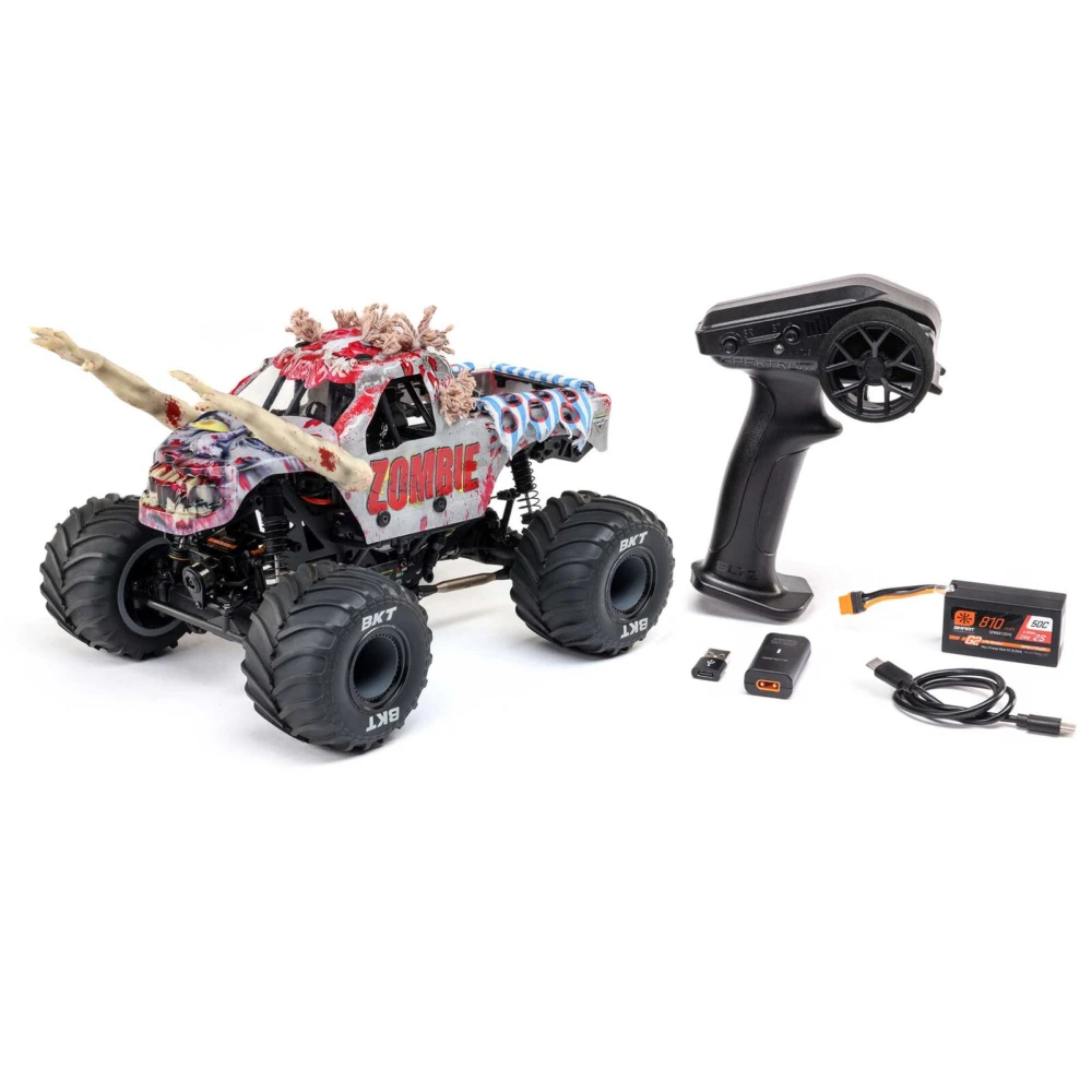 Losi Mini LMT Zombie 1/18 Scale RTR Brushed Monster Truck (Red ...